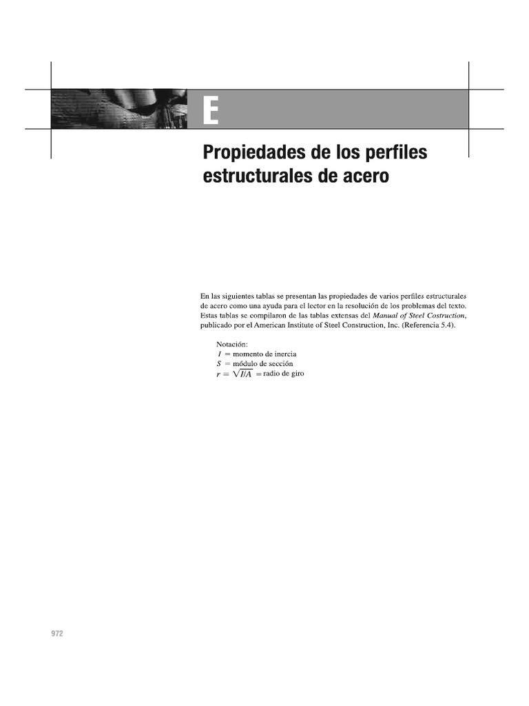 Propiedades de Perfiles Estructurales | PDF