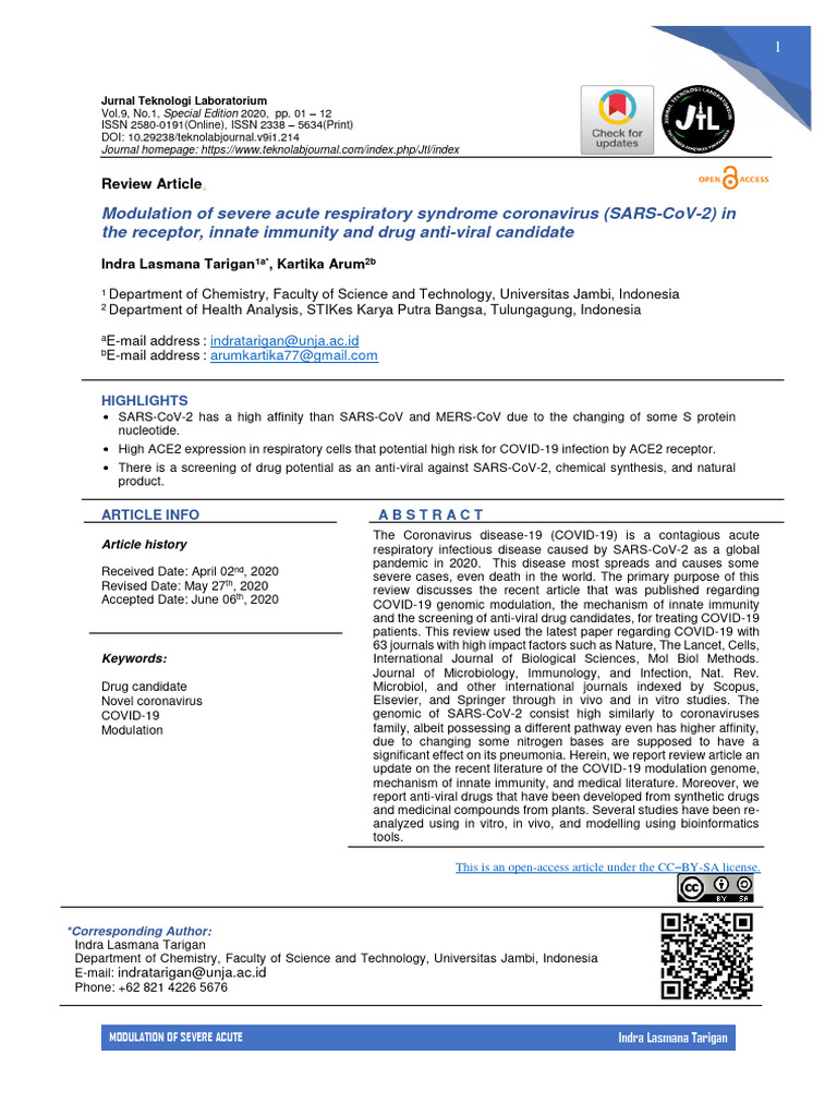 Admin, Journal Manager, Indra Fix | PDF | Immune System | Virus