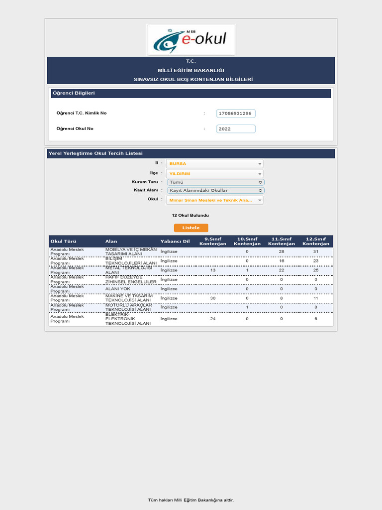 MEB - E-Okul Uygulamaları | PDF