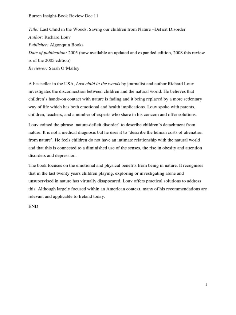 Review of "Last Child in the Woods" | PDF