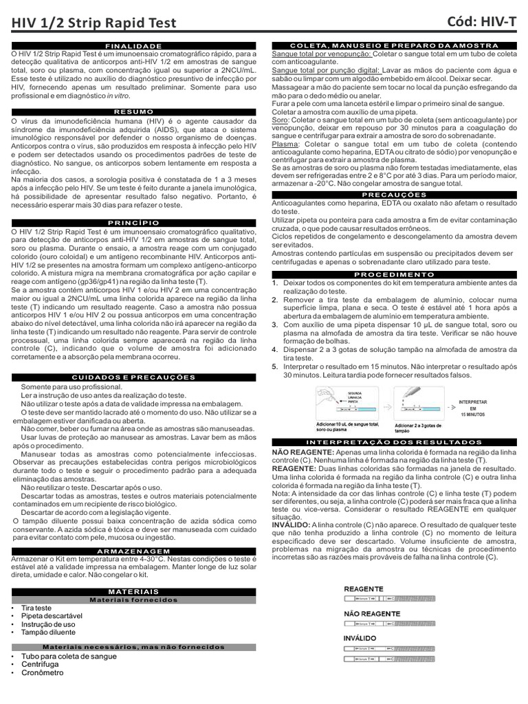 HIV 12 Strip Rapid Test BIOCON | PDF | HIV/AIDS | Elisa