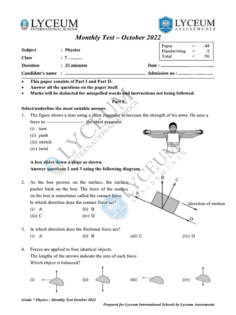 Grade 7 Physics - Watermark | PDF