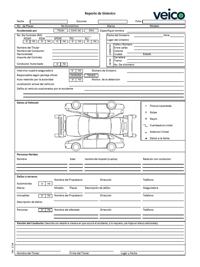 Reporte-de-Siniestro | PDF | Vehículos | Vehículo de motor