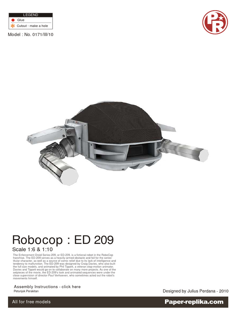 ED-209 Papercraft Model Instructions | PDF