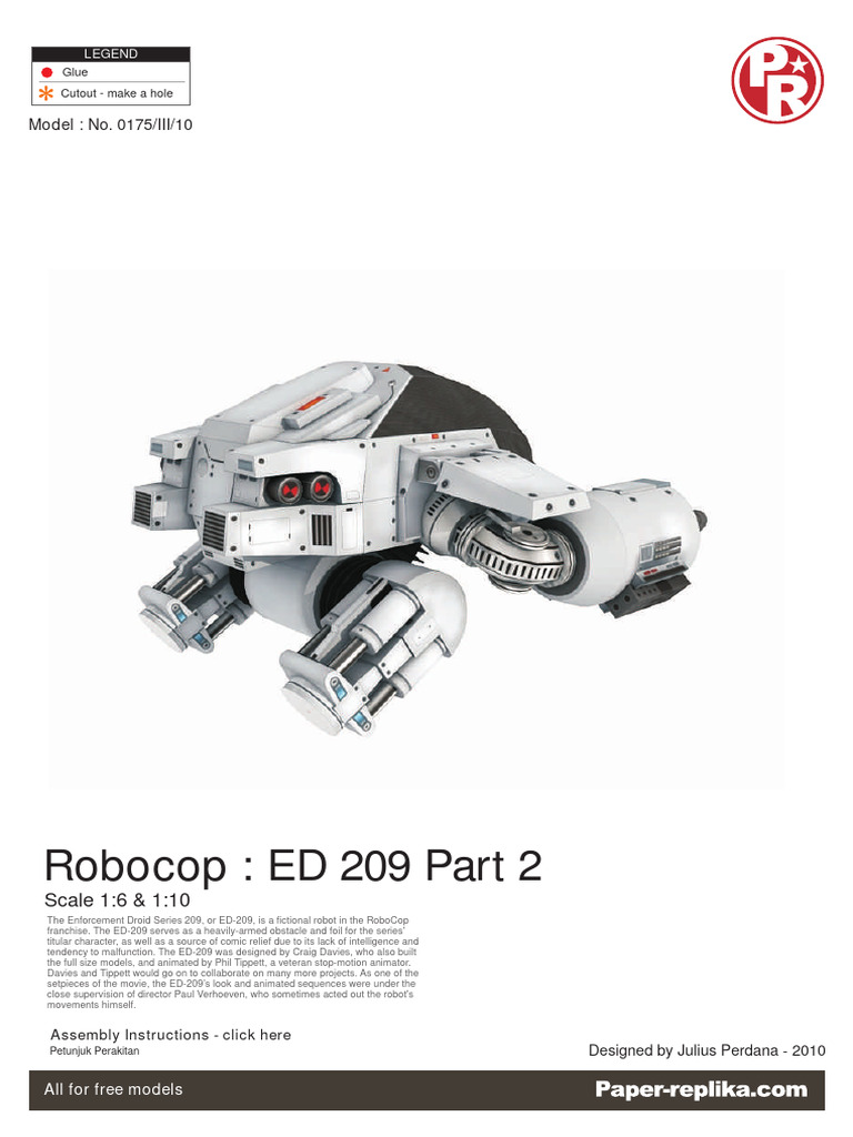 Robocop: ED 209 Part 2: Model: No. 0175/III/10 | PDF