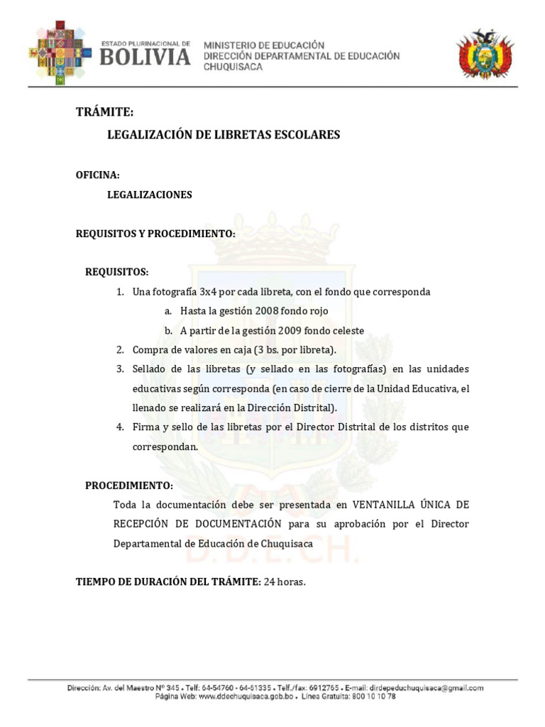 Legalizacion de Libretas Escolares | PDF