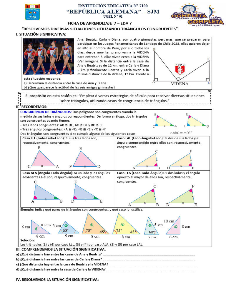 Ficha - 2do - Eda7s7 | PDF | Triángulo | Geometría del plano euclidiano