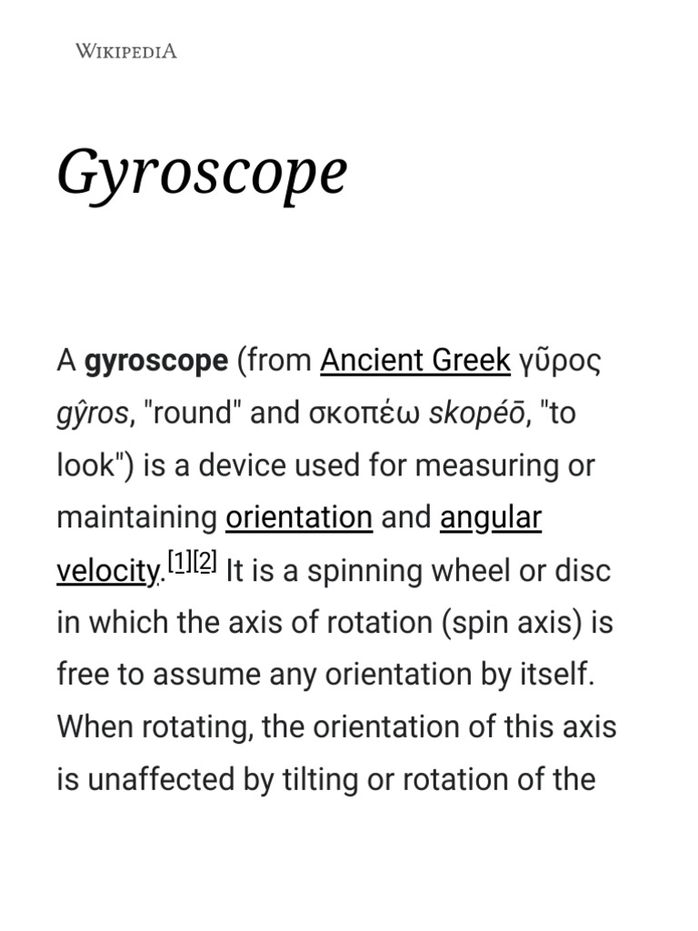 Gyroscope | Download Free PDF | Gyroscope | Motion (Physics)