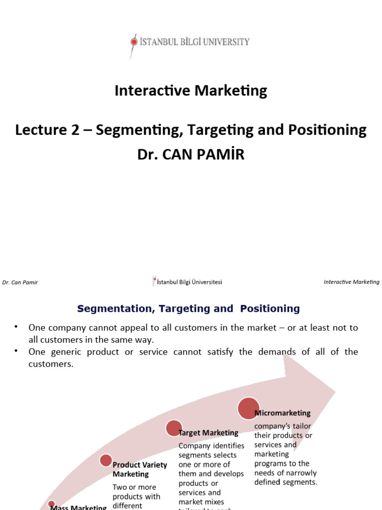 Lecture 2 â Segmenting, Targeting and Positioning | PDF | Market Segmentation | Marketing