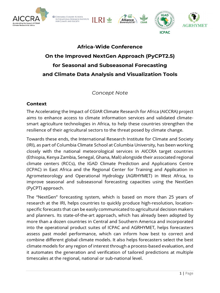 Concept Note - IRI Africa-Wide NextGen and CDT - ADT Conference | PDF ...