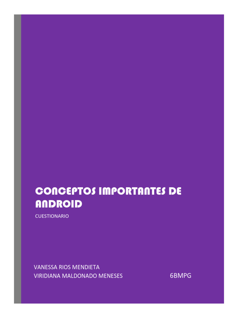 Conceptos Importantes de Android | PDF | Android (sistema operativo ...