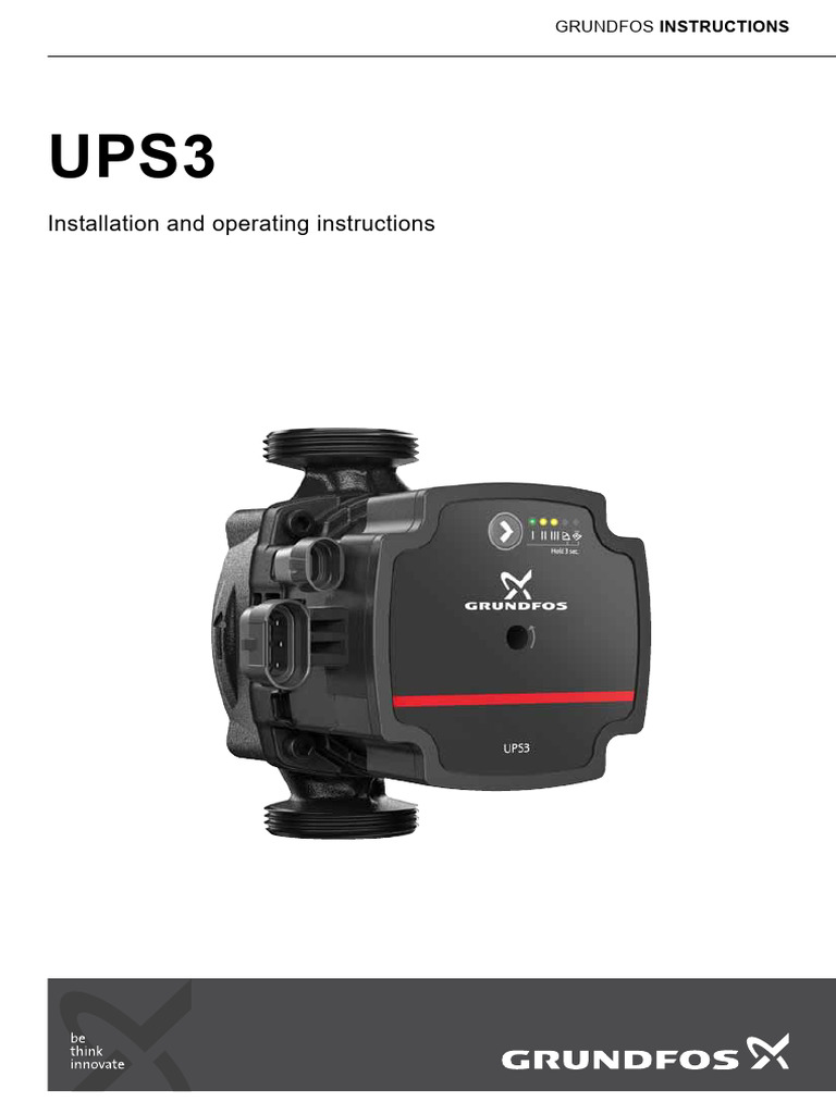 Grundfos UPS3 Installation Manual | PDF | Pump | Electrical Connector
