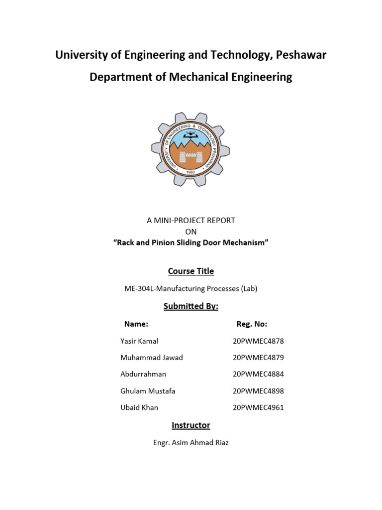 MP Mini Project Rack and Pinion | PDF | Gear | Mechanical Engineering