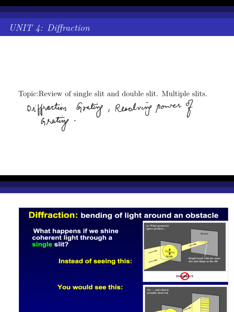 Unit 4 | PDF | Diffraction | Angular Resolution
