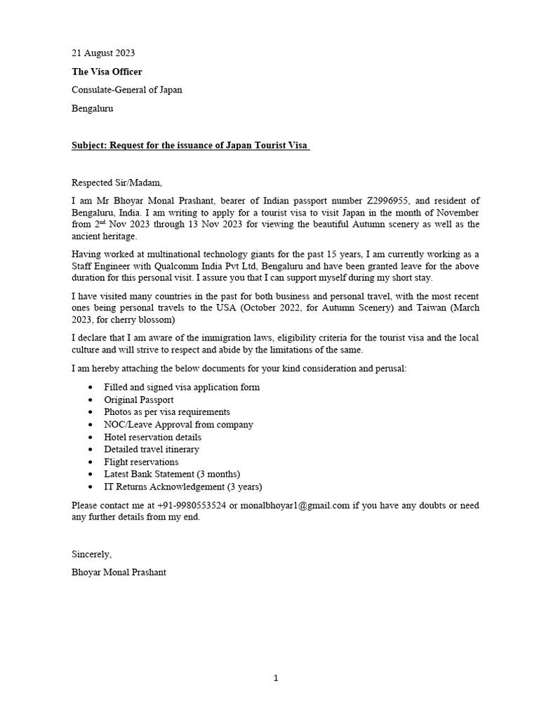 Japan Covering Letter | PDF