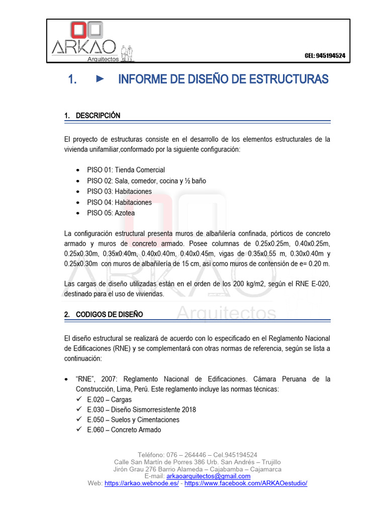 Memoria de Estructuras | PDF | Construyendo tecnología | Materiales de construcción