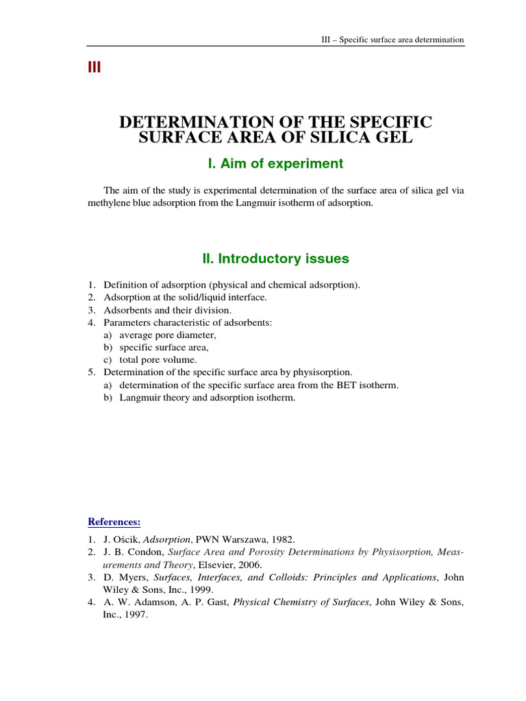 Task III | PDF | Adsorption | Calorimetry