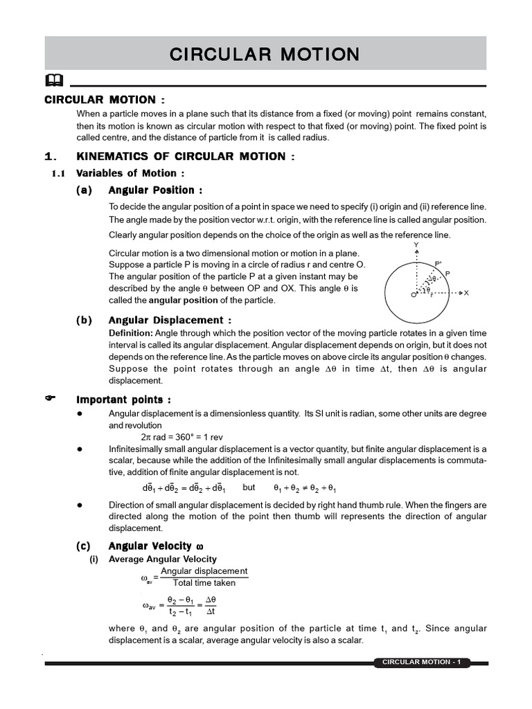 Circular Motion | Download Free PDF | Acceleration | Angle