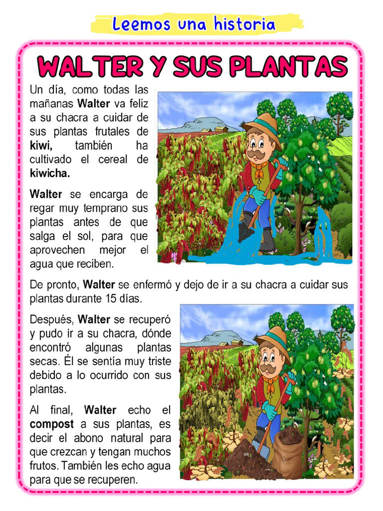 Ficha Historia Walter y Sus Plantas - Maestra Janet | PDF
