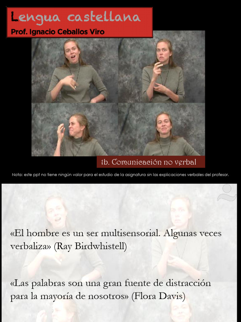 Diapositivas Comunicación No Verbal NUEVA | PDF | Comunicación no ...