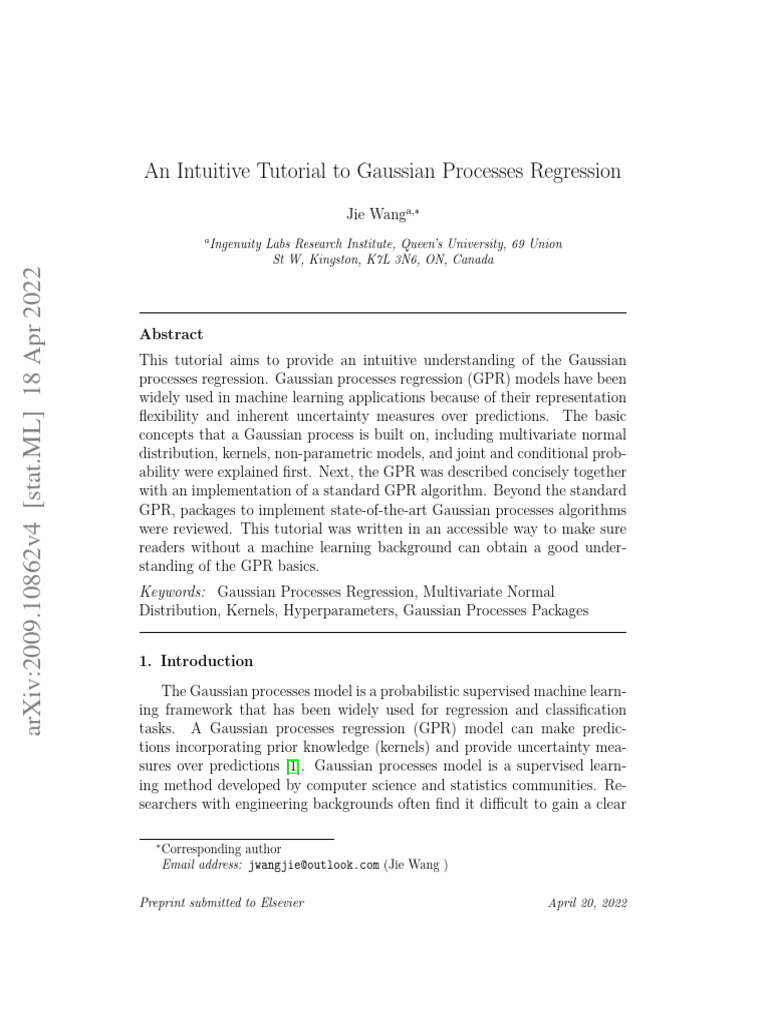 Gaussian Process Intuitive | PDF | Normal Distribution | Regression Analysis