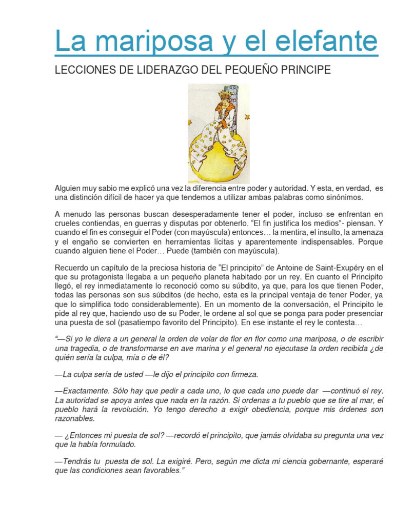 La Mariposa y El Elefante | PDF | El Principito