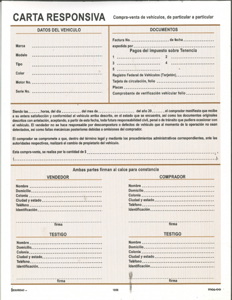 Carta Responsiva | PDF