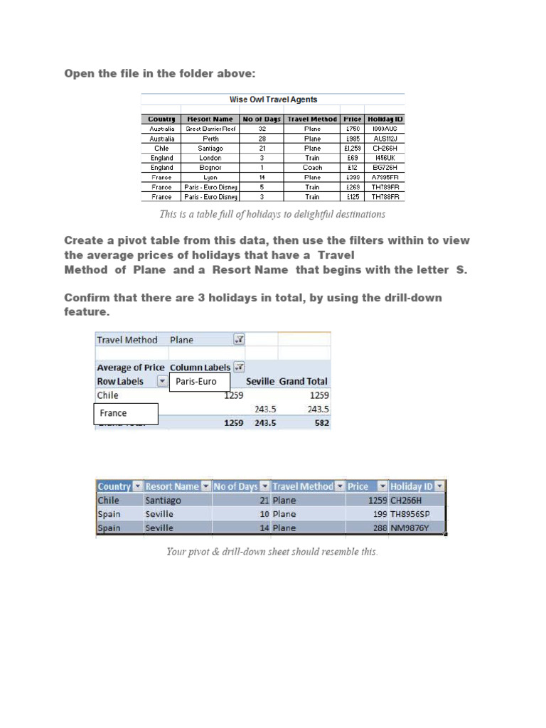 Pivot Table Task | PDF