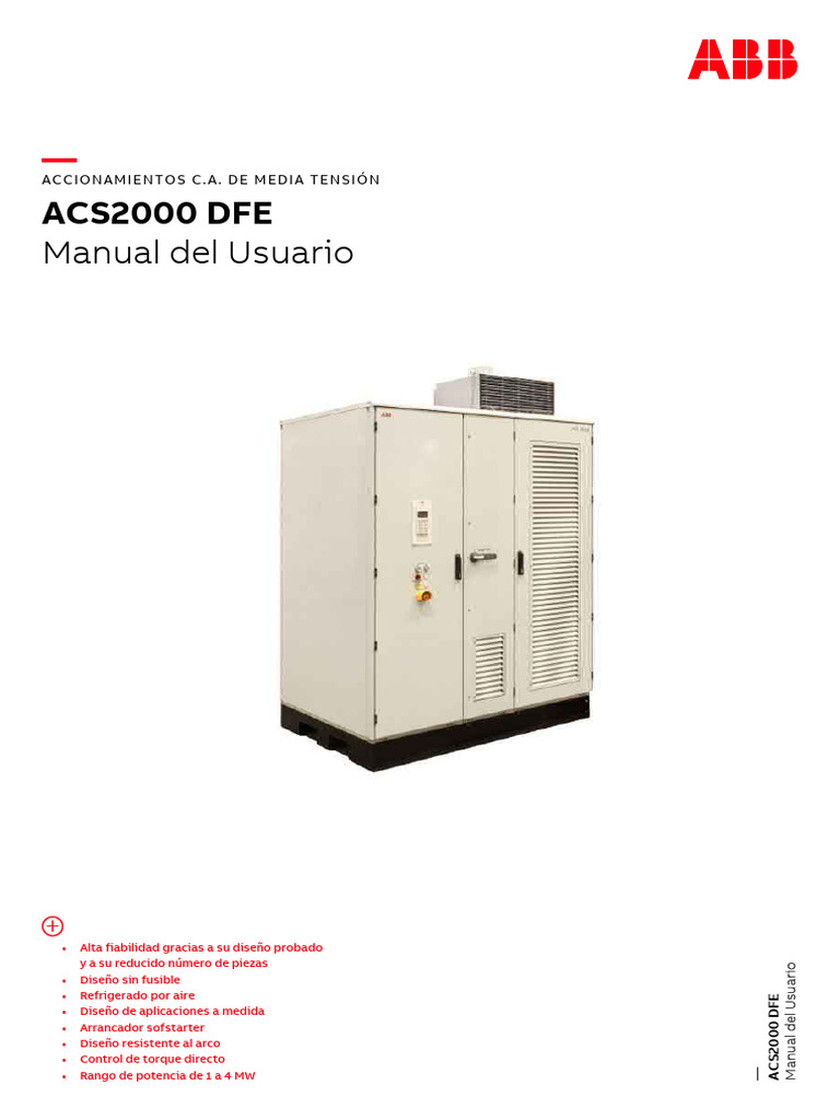 Acs2000 6kv User Manual Dfe 1 4mva Rev I Es | PDF | Fuente de ...