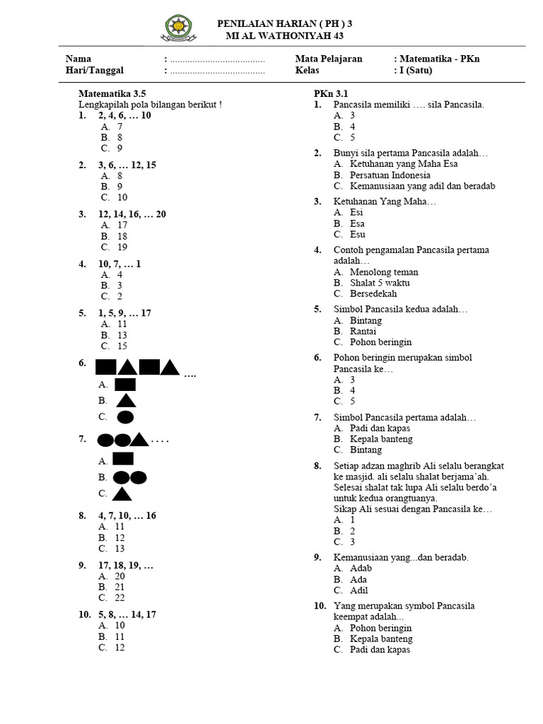 Latihan Soal PH Kelas 2 | PDF