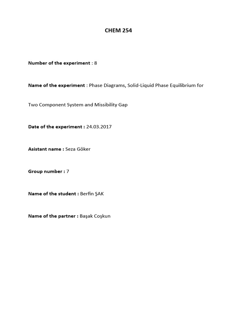 CHEM 254 - Experiment 8 | PDF | Phase (Matter) | Melting Point