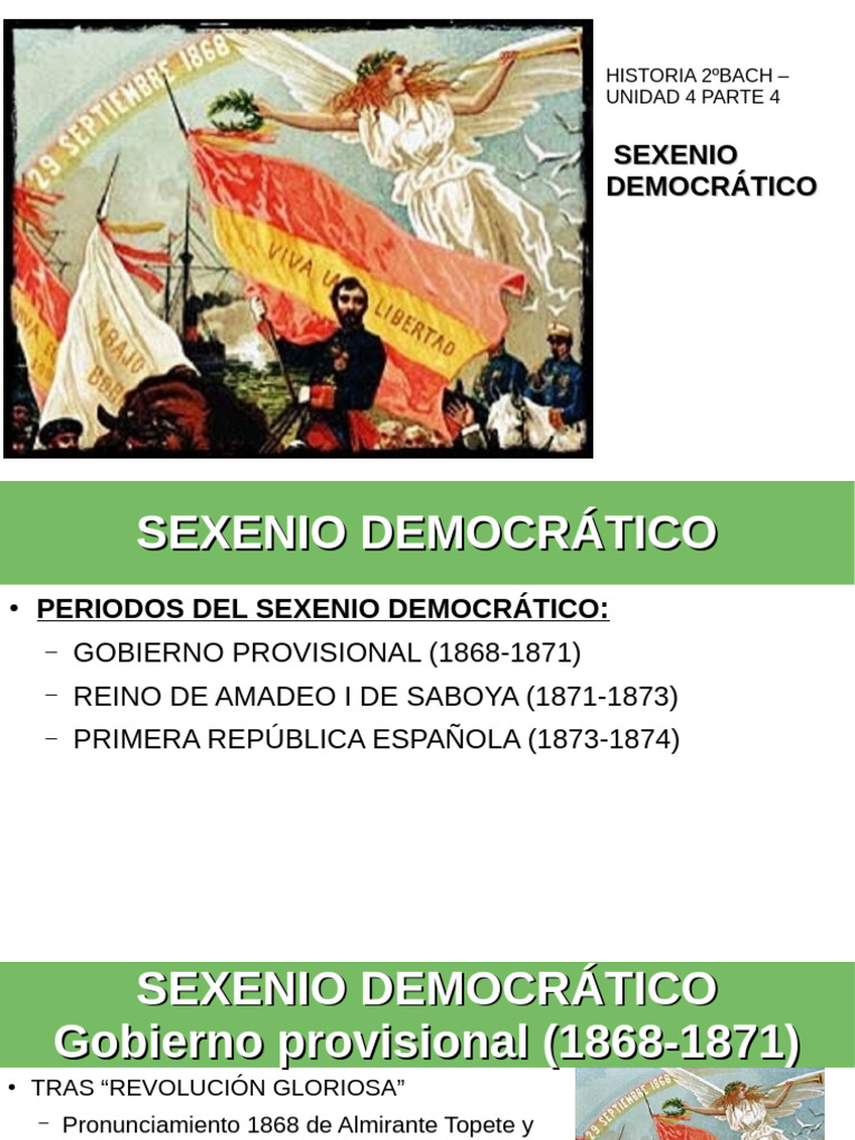 Historia del Sexenio Democrático | PDF | Política de españa | España