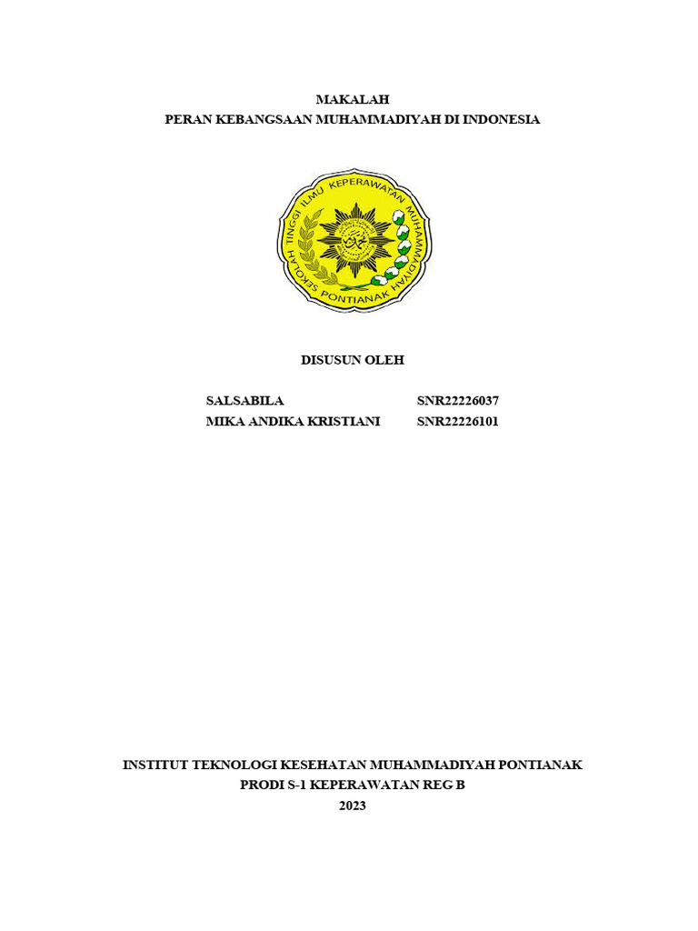 Makalah Peran Kebangsaan Muhammadiyah Indonesia | PDF | Politik