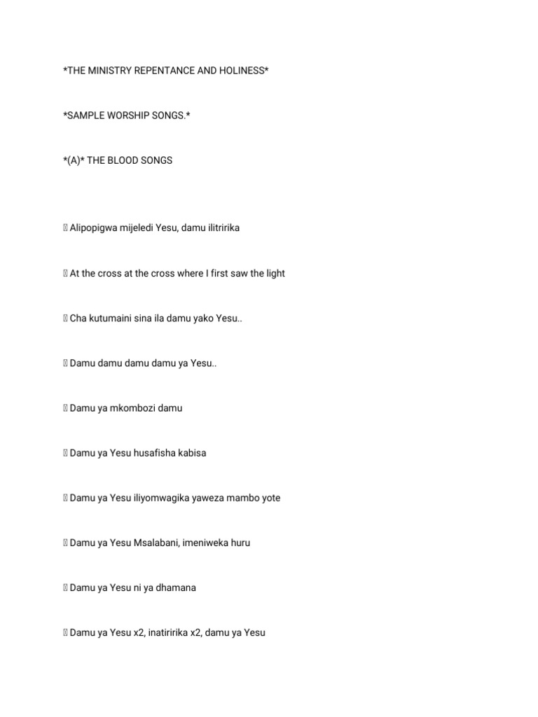 Order of Worship Songs | PDF | Religious Belief And Doctrine | New ...