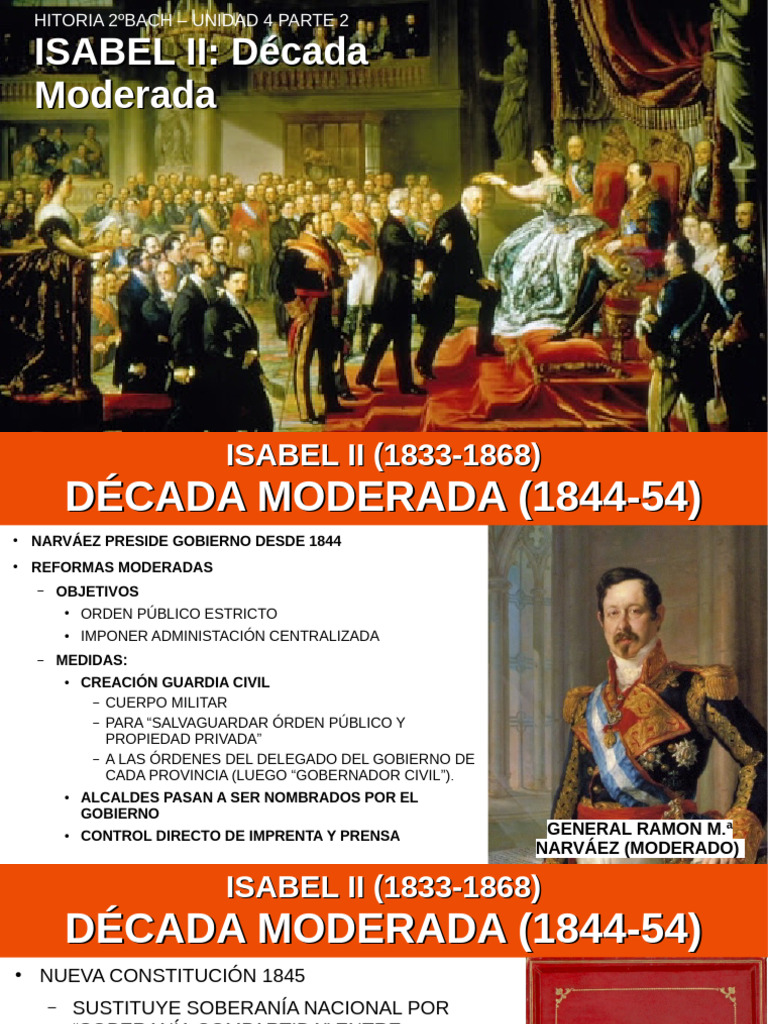Unit 4 Parte 2 - Isabel II. Decada Moderada y Bienio Progresista | PDF ...