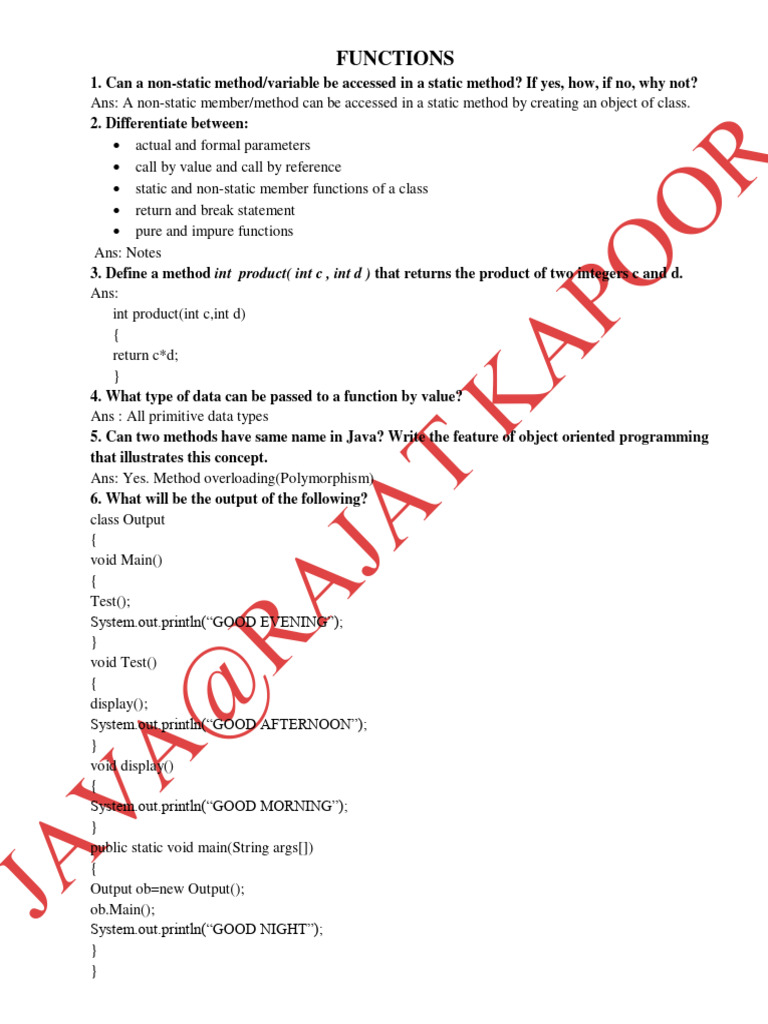 Functions Pdf Method Computer Programming Parameter Computer Programming