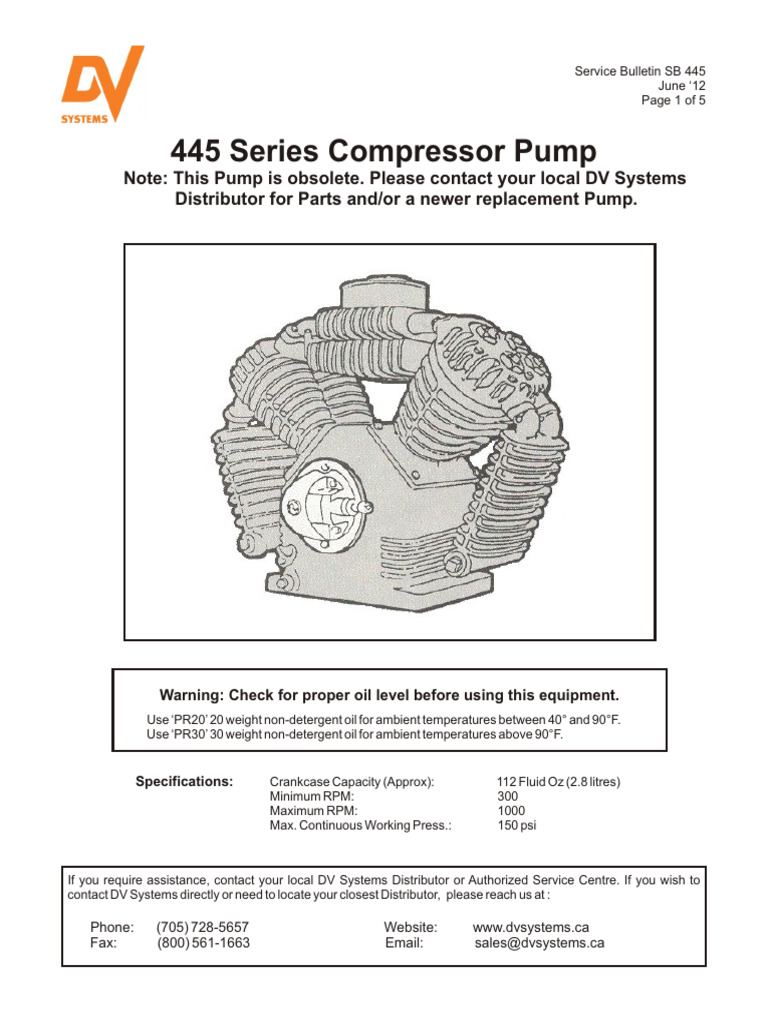 Devilbiss 445 Jun12 | PDF | Valve | Piston