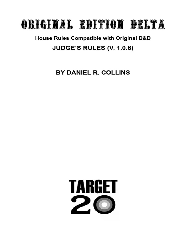 Original Edition Delta Judge's Rules (1.0.6) | PDF | Dungeons & Dragons