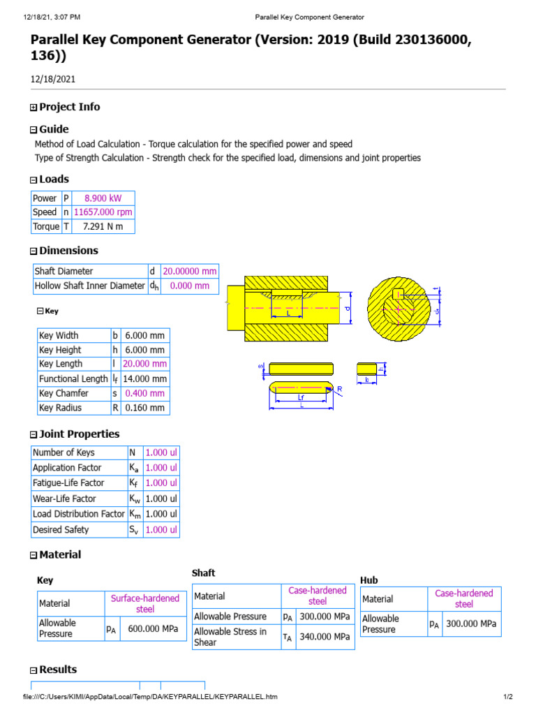 Parallel Key Component Generator Klin Izlazno Vratilo | PDF | Strength ...