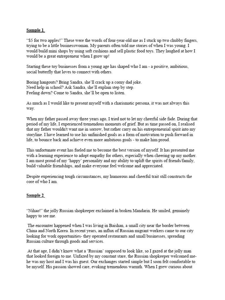 UBC Essay 1 Samples | PDF | Shyness