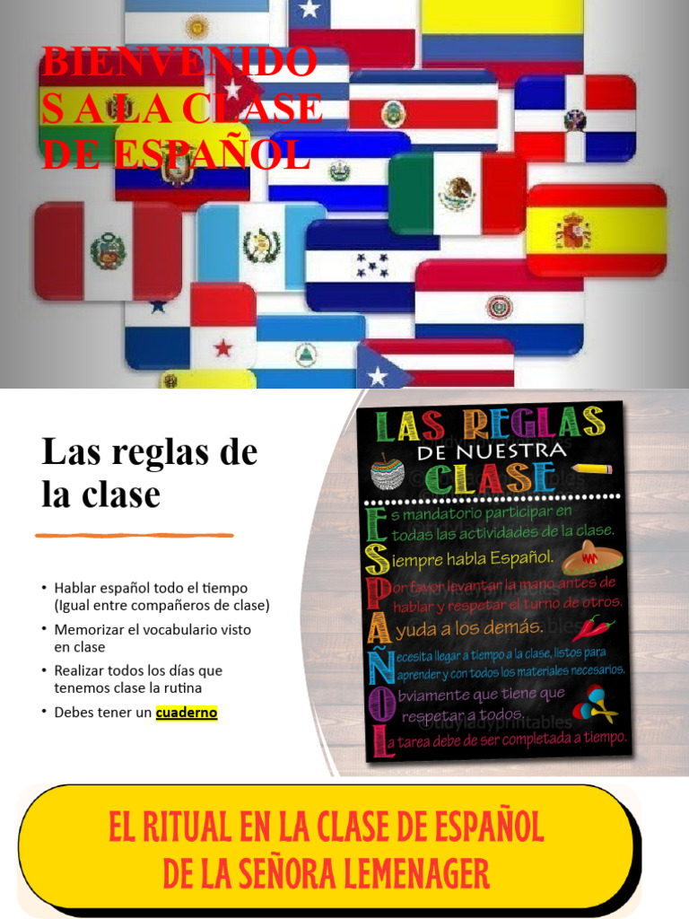 Bienvenida y Reglas en Clase de Español | PDF
