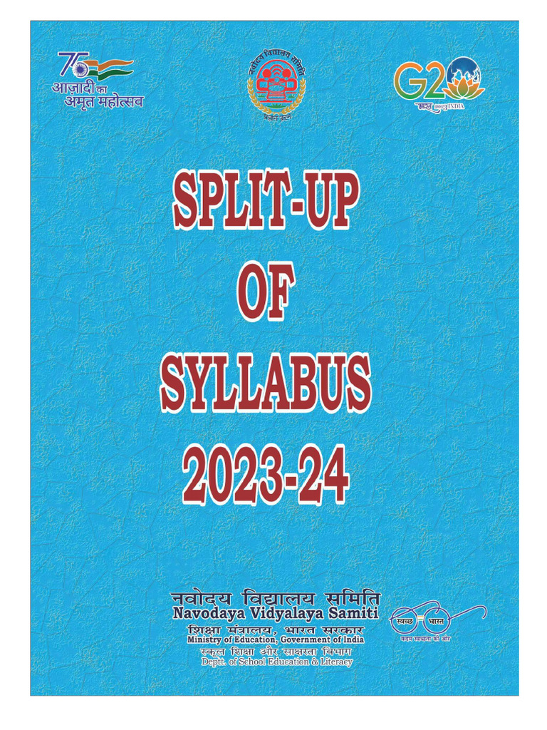 Navodaya Vidyalaya Samiti Split Up of Syllabus 2023-24 | PDF ... Navodaya Vidyalaya Samiti Split Up of Syllabus 2023-24 | PDF ...