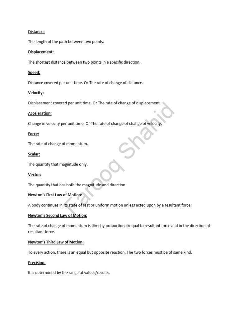 Definitions As Physics | PDF | Momentum | Force