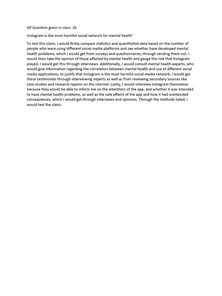 Sample Answer IGCSE Global Perspectives | PDF