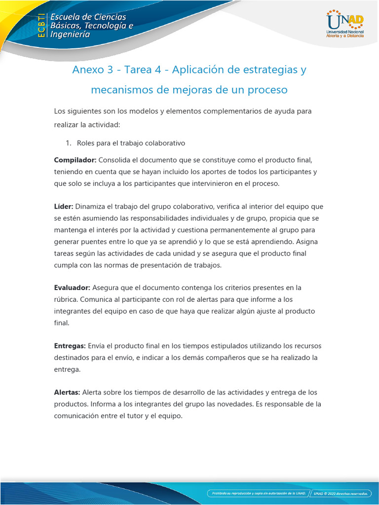 Anexo 3 - Tarea 4 - Aplicación de Estrategias y Mecanismos de Mejoras de Un Proceso | PDF ...