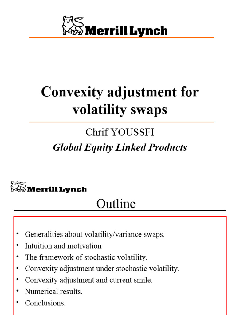 (Merrill Lynch, Youssfi) Convexity Adjustment For Volatility Swaps | PDF | Volatility (Finance ...