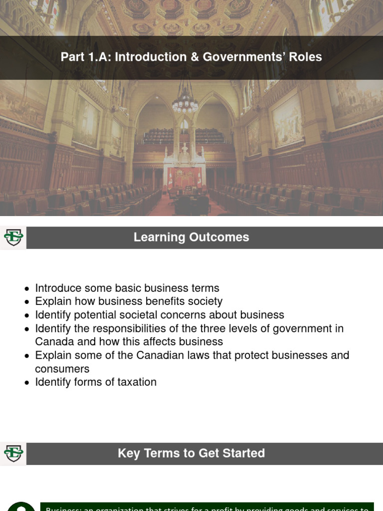 Part 1.a - Introduction and Governments' Roles | PDF | Taxes | Goods