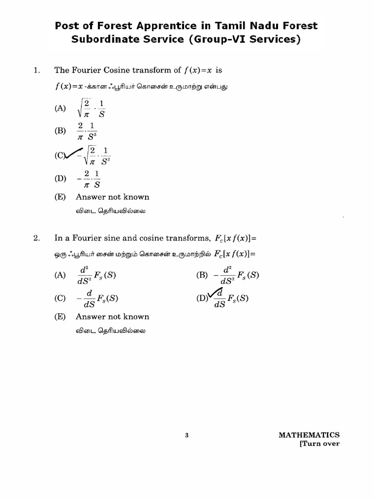 FA MATHEMATICS Opt | PDF