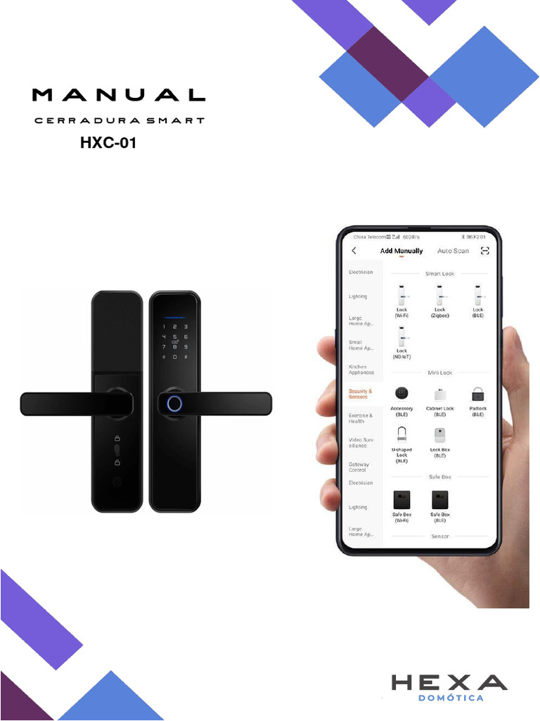 Configuración Cerradura Inteligente Hexa | PDF | Aplicación movil | Contraseña