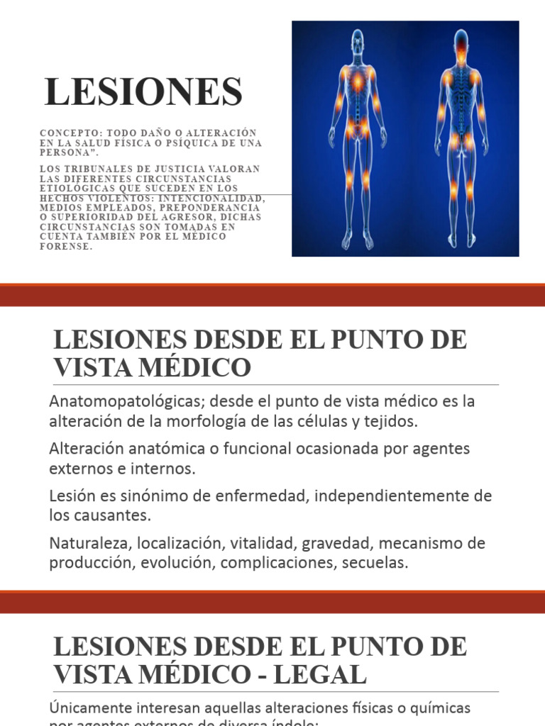 Lesiones Conceptos Y Clasificación Pdf Anatomía Medicina Clinica